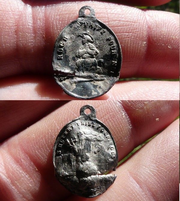 Médaille en argent St Hubert et St Roch XXèm Médaille en argent St Hubert et St Roch XXèm